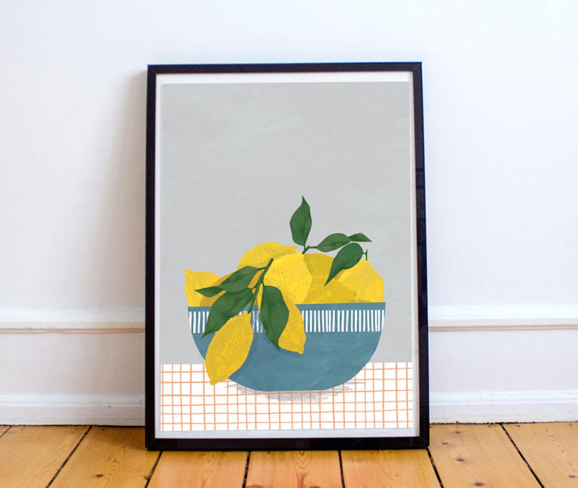 A3 Print Art Art Prints Lemons Print Lemon Art Fruit | Etsy