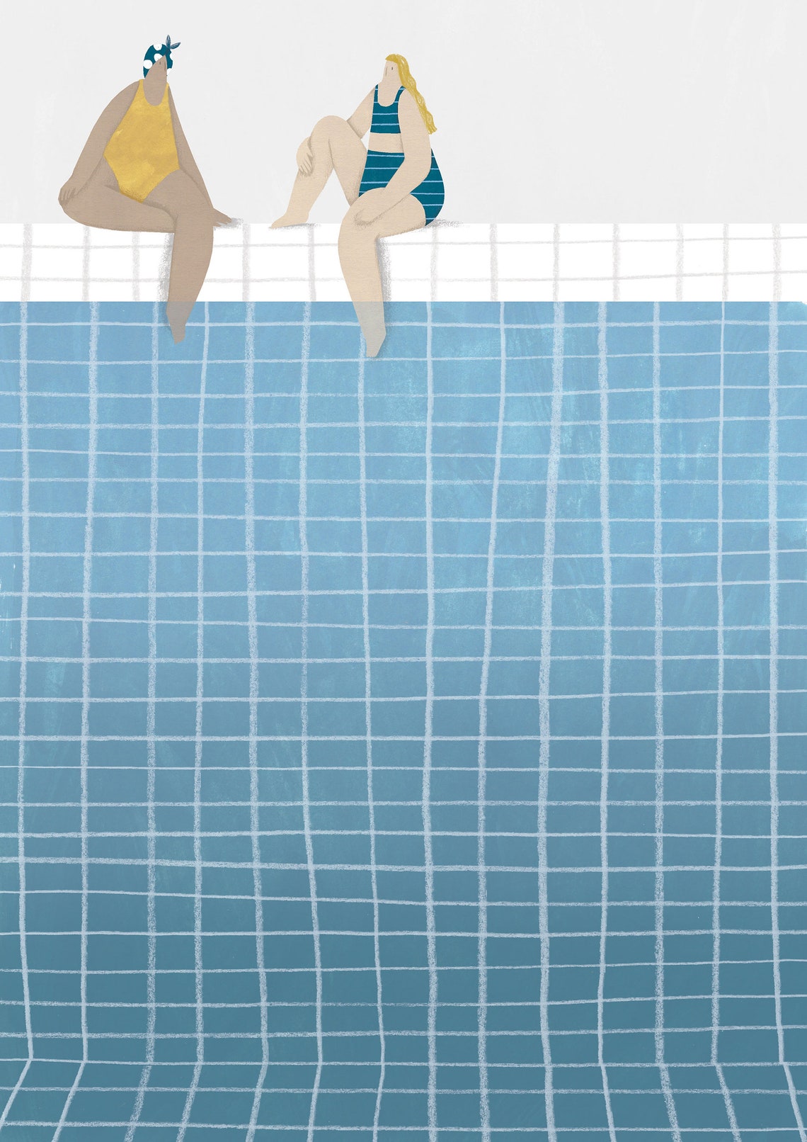 A3 Print, Art Prints, Artwork, Decor, Wall Art, Illustration, Swimmer ...