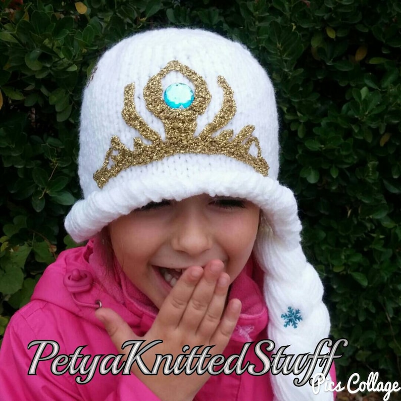 Elsa Frozen Inspired Hat Knitted Elsa Hat Frozen Hat - Etsy