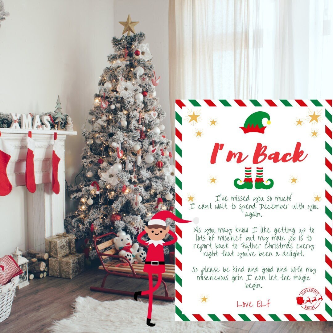 Elf Arrival Letter, I'm Back Letter From Elf, Christmas Elf Letter to ...