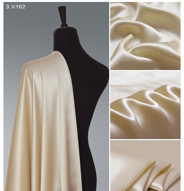 Beige Color Silk Satin Fabric by the Yard Perfect for Fashion - Etsy