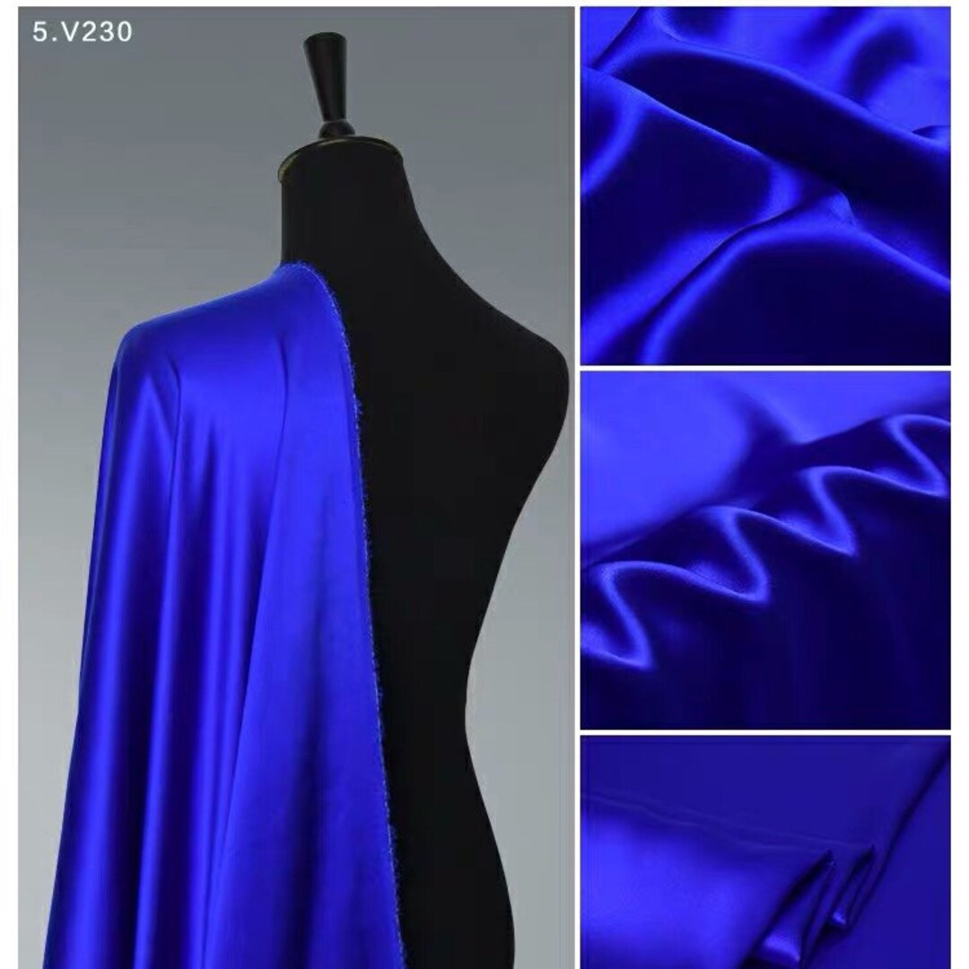 Royal Blue Silk Satin Fabric by the Yard,100 Pure Silk Robe Silk Kimono ...
