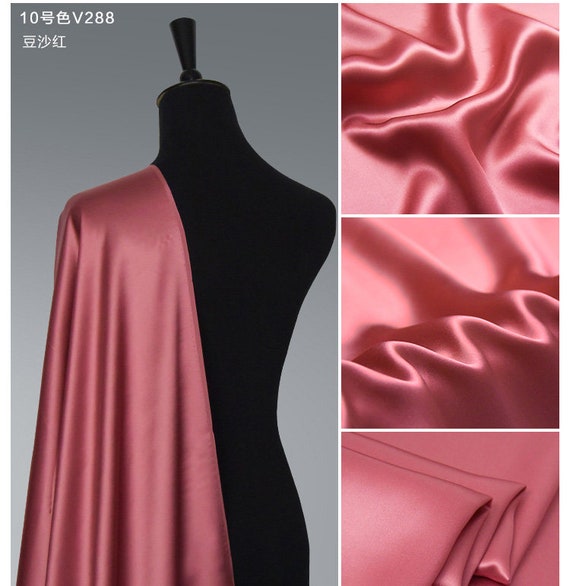 Bubblegum Pink Color Silk Satin Fabric by the Yard Lining | Etsy