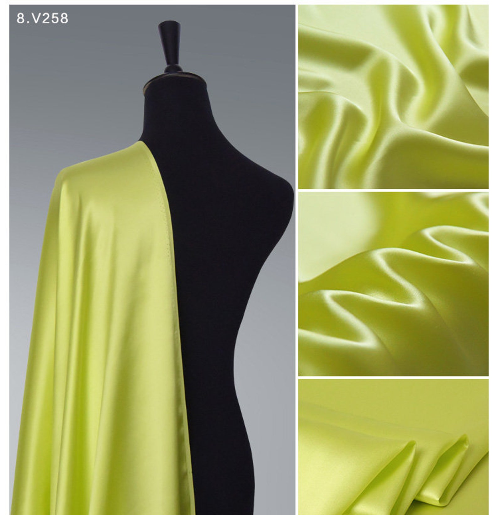 Tea Green Yellow Green Silk Satin Fabric by the Yard100 Pure - Etsy