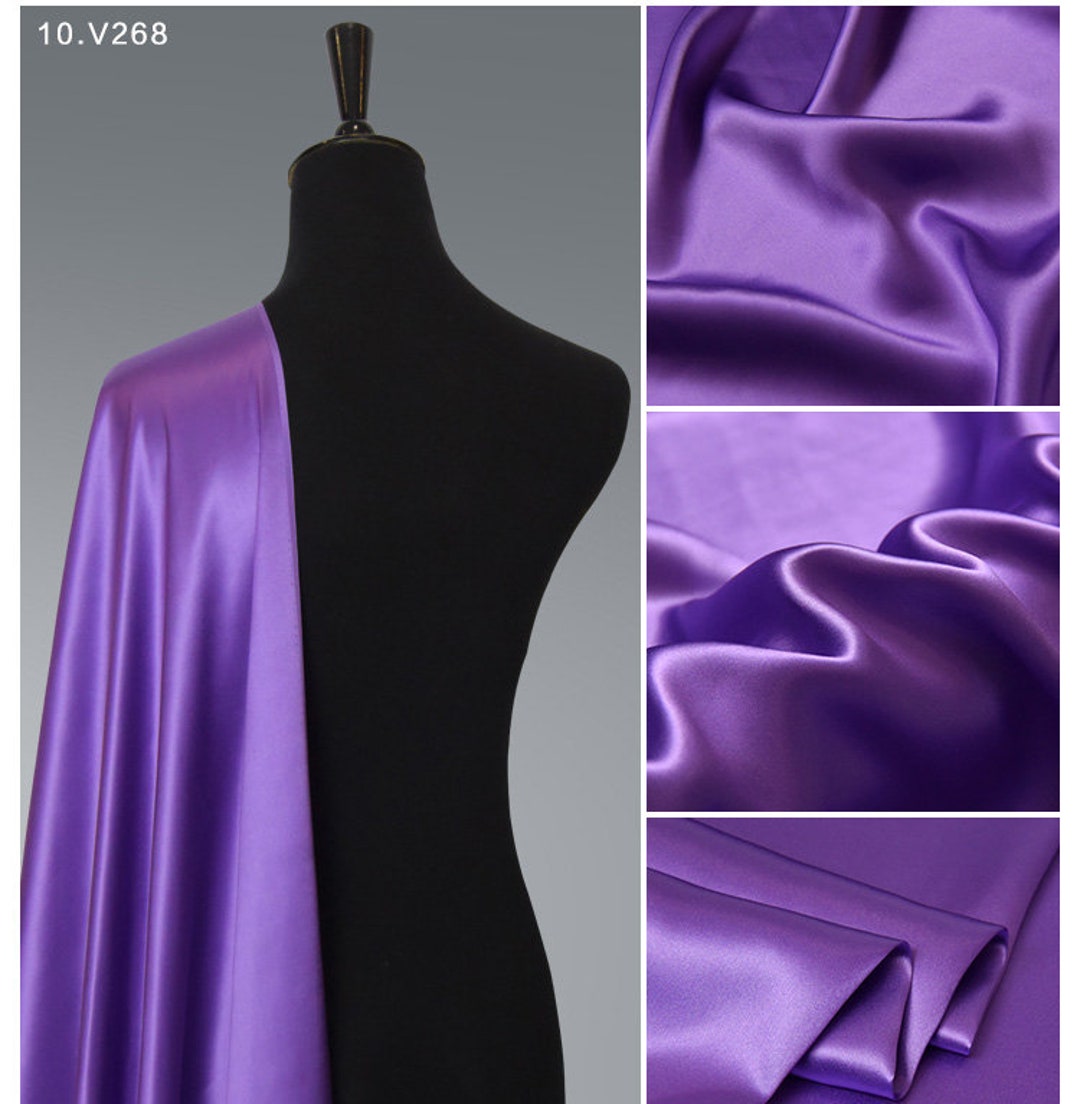 Amethyst Purple Silk Satin Fabric by the Yard Wholesale Silk Fabric ...