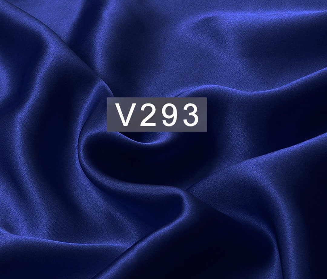 Midnight Blue Silk Satin Fabric by the Yard,100 Pure Silk Robe Silk ...