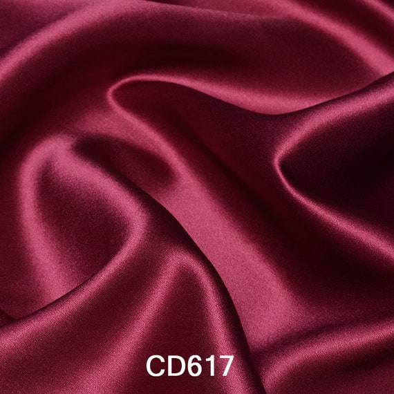 Maroon Color 30MM Pure Silk Heavy Satin Fabric by Yard Solid | Etsy