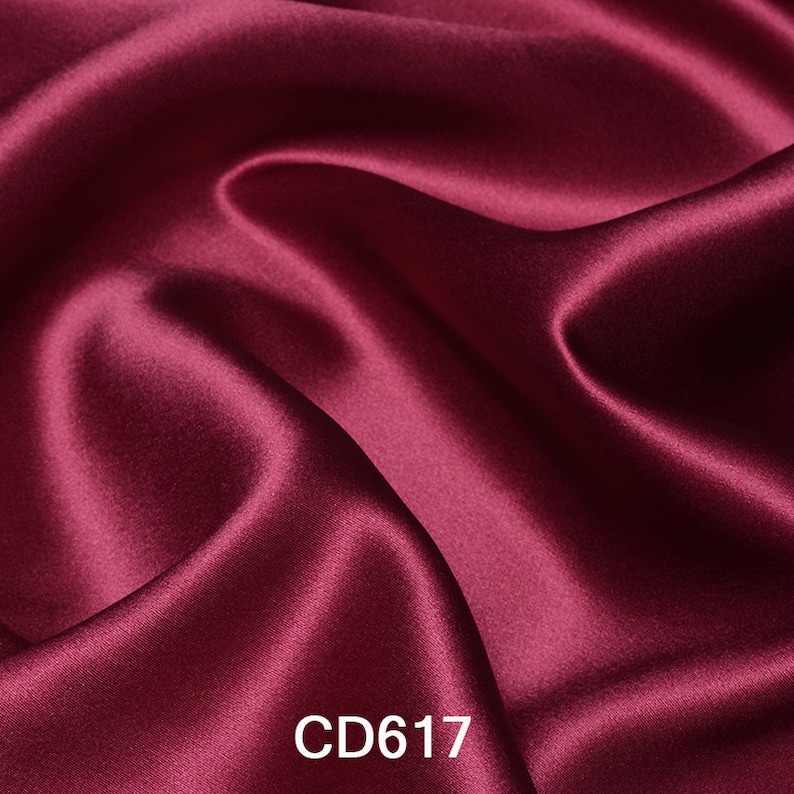 Maroon Color 30MM Pure Silk Heavy Satin Fabric by Yard Solid Lining ...