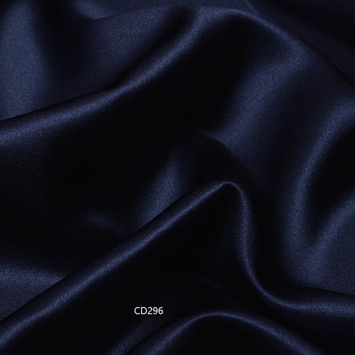 Dark Navy Blue Color 30MM Pure Silk Heavy Satin Fabric by Yard Solid ...
