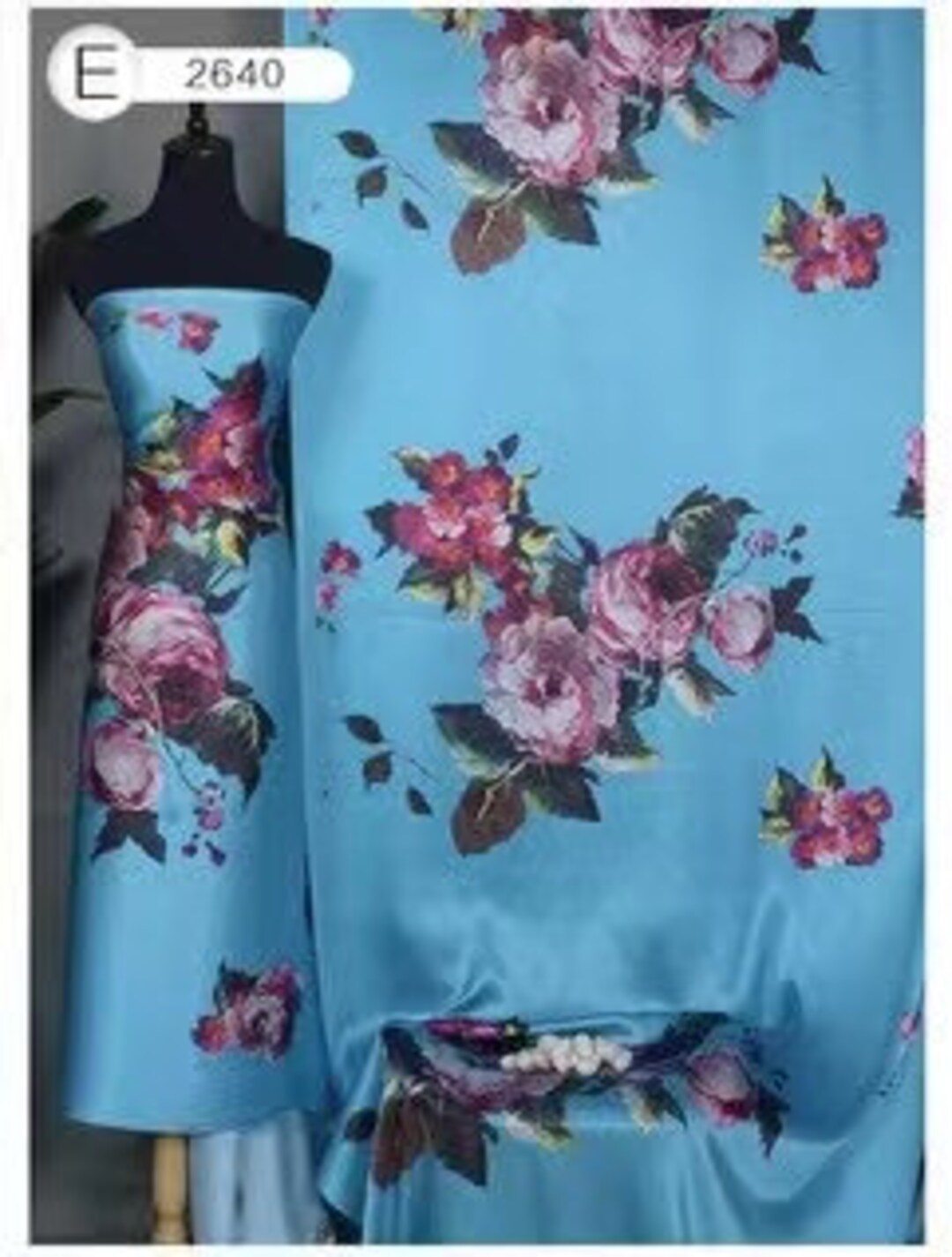 Luxury Hand Paint Large Floral Design Pure Silk Satin Fabric for Silk ...
