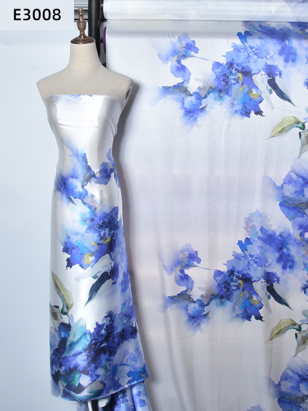 Mublerry Silk Satin Fabric,beautiful Abstract Hand Painted Floral,for Fashion Designer Dress ...