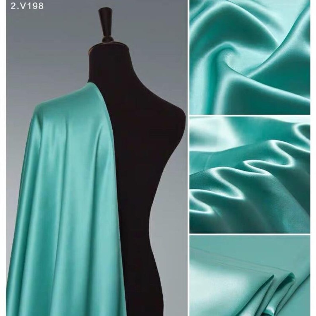 Tiffany Blue 19mm Silk Satin Fabric by the Yard or Meter,100 Pure Silk ...