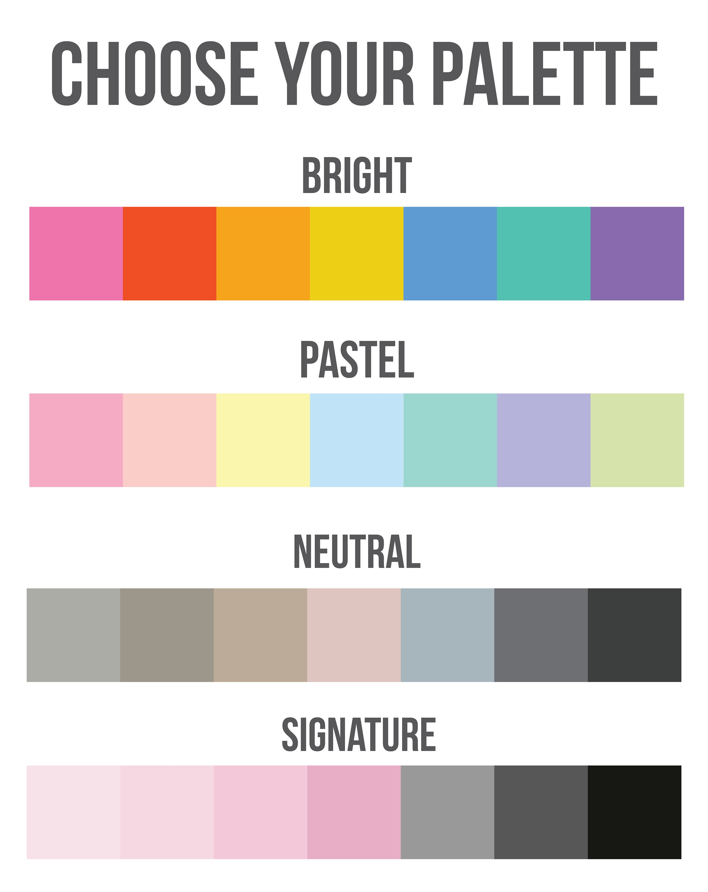 MONTHLY HEADERS Paint Swatch 3 Colour Combinations - Etsy
