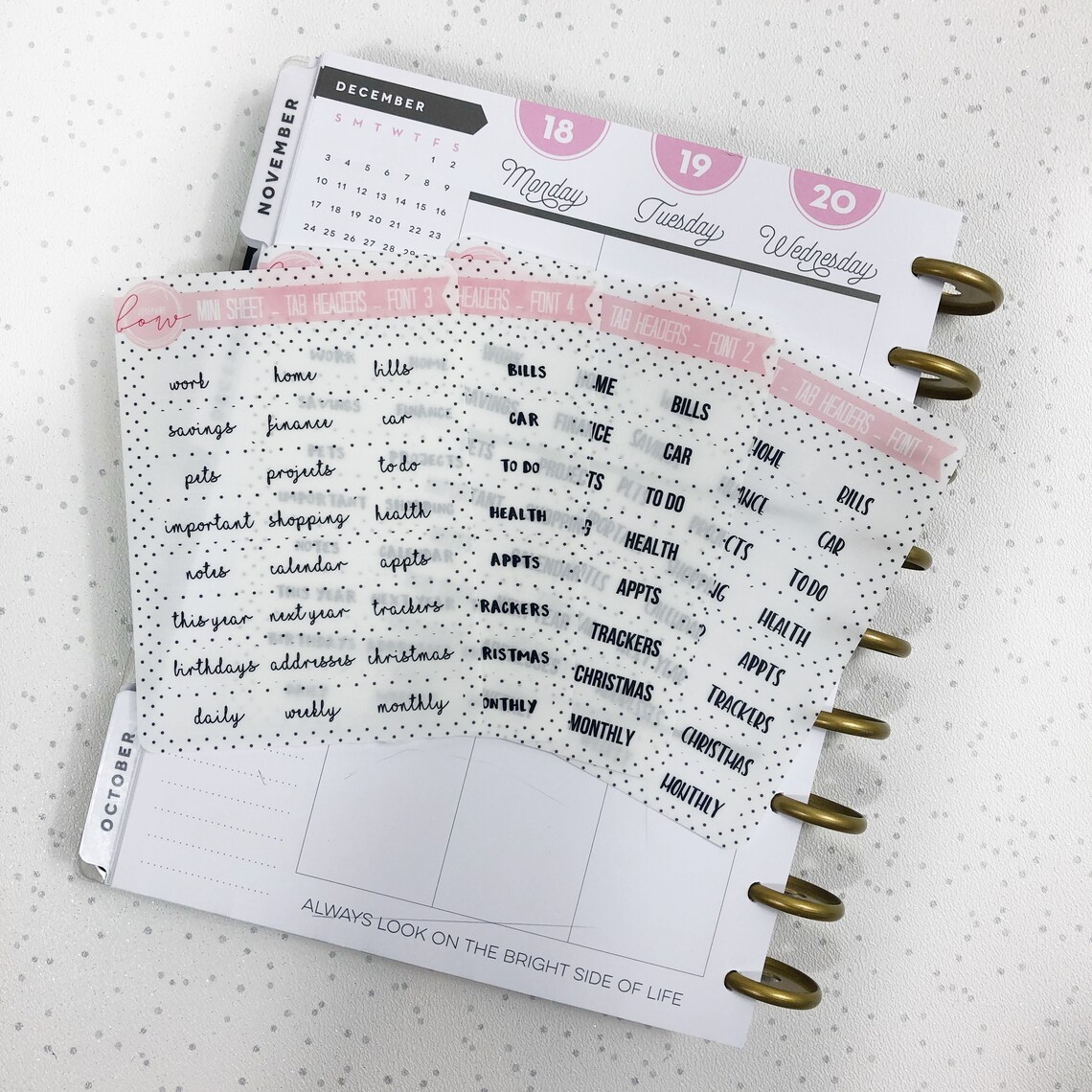 TRANSPARENT TAB LABELS Transparent Stickers Planner - Etsy