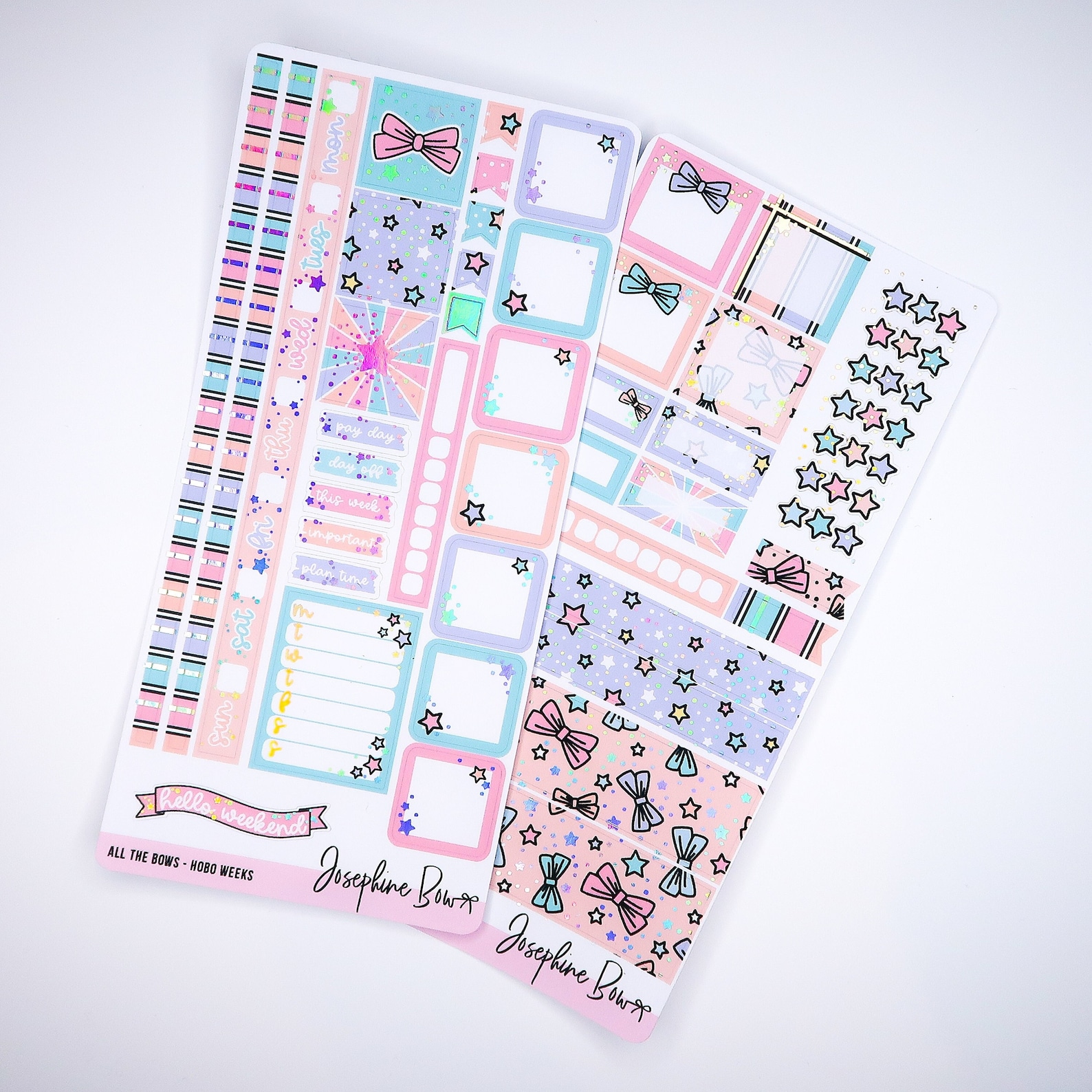 Holographic Bows Hobonichi Weeks Planner Stickers - Etsy