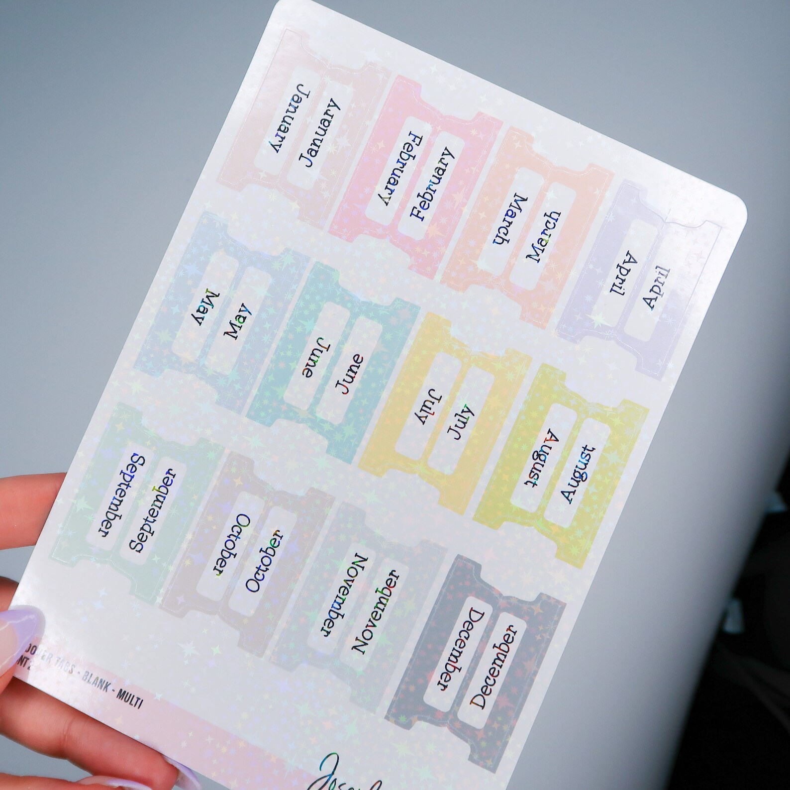MONTHLY TABS Font Style 2 Foldover Tabs for Planners 14 Colour Choices ...