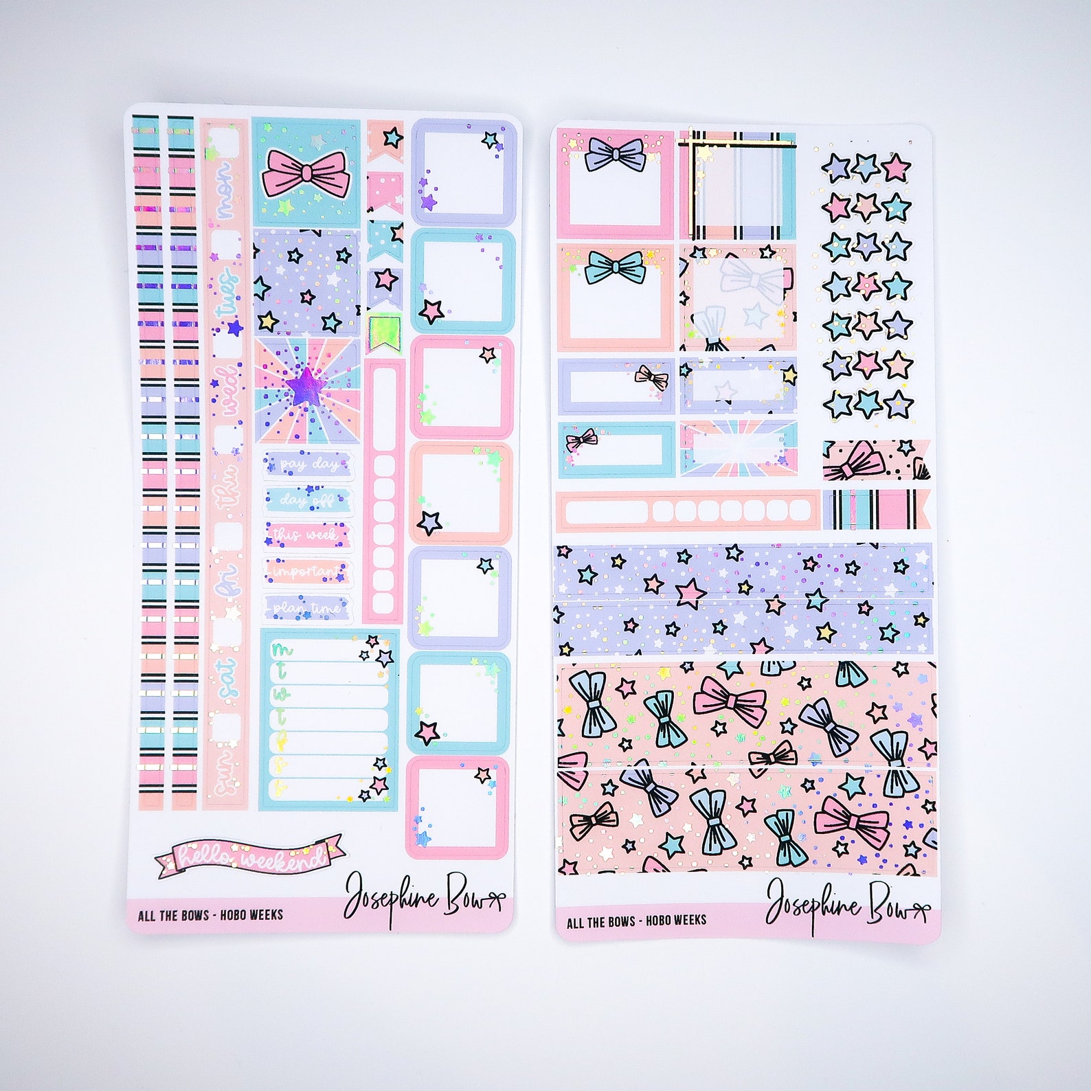 Holographic Bows Hobonichi Weeks Planner Stickers - Etsy