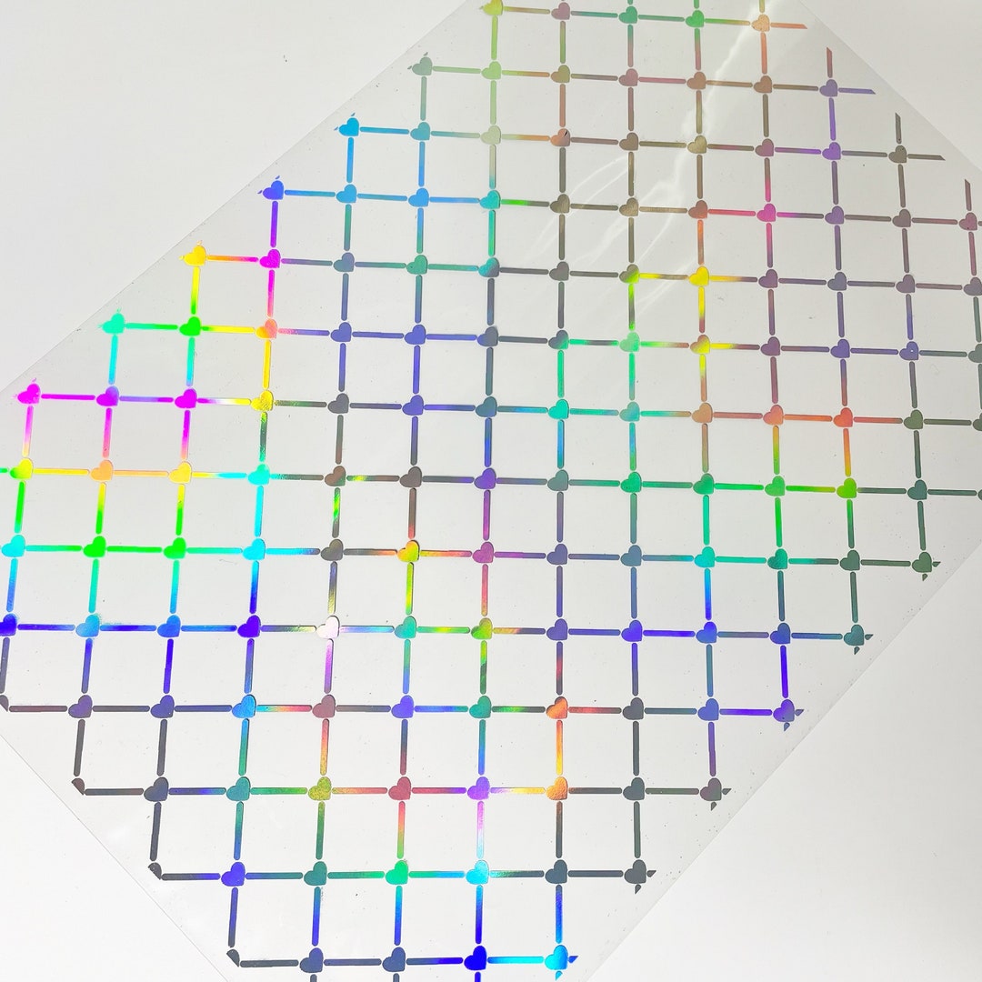 GROOVY IN LOVE Heart Grid Foiled Acetate A4 Holo Foil Valentines ...
