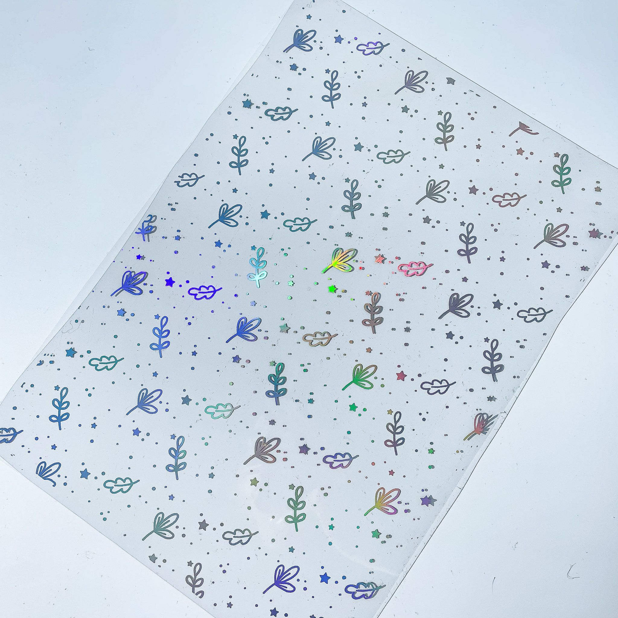 FROSTED FOREST. Leaf Design Foiled Acetate A4 HOLO Foil | Etsy