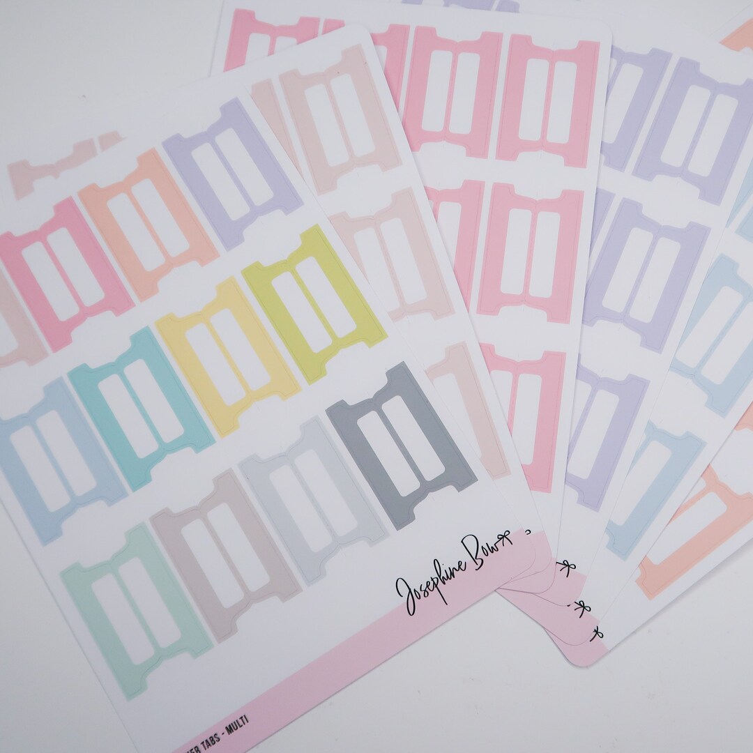 BLANK TABS Foldover Tabs for Planners 13 Colour Choices Optional ...