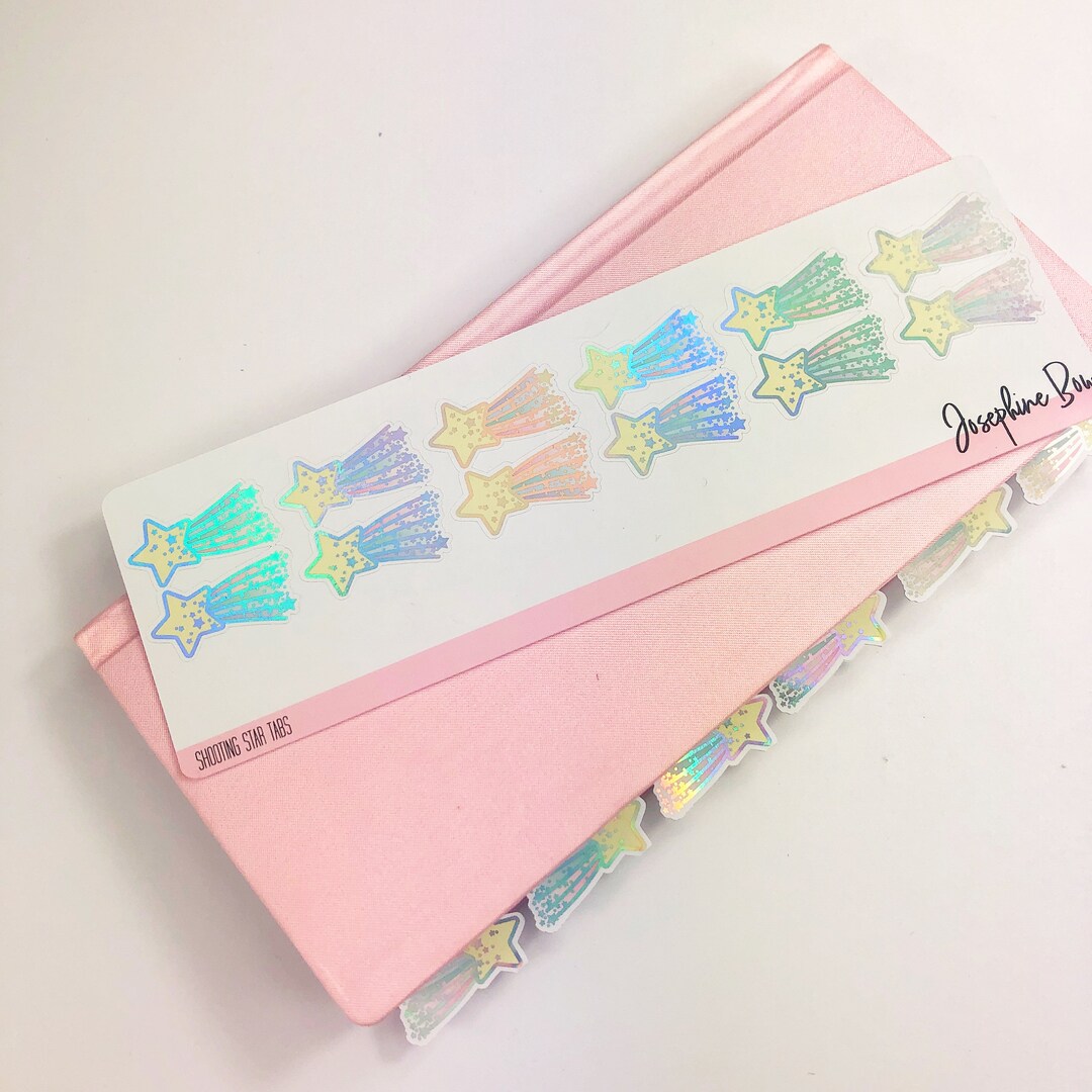 SHOOTING STAR TABS Foiled Planner Tabs Vinyl Perfect for Hobonichi ...
