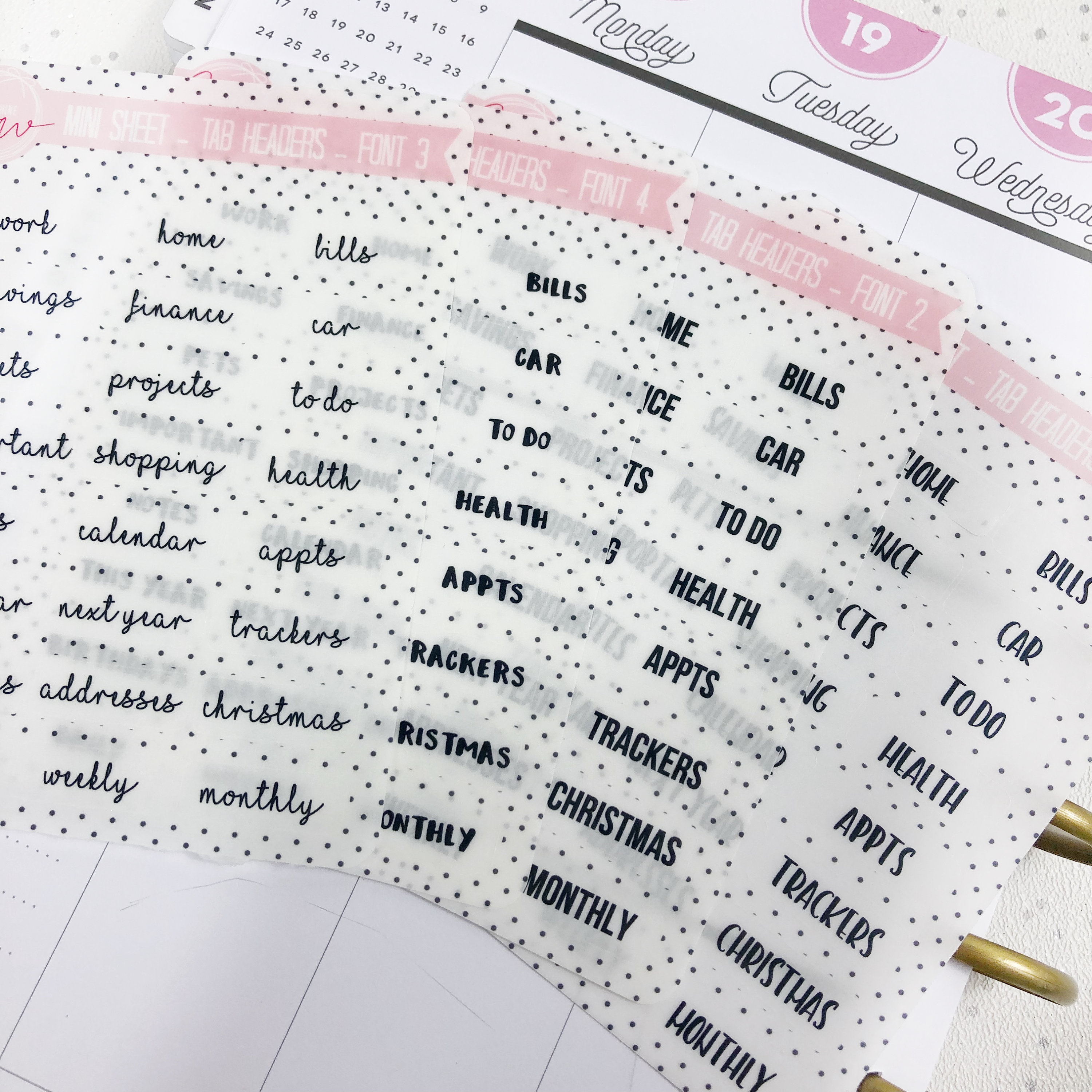 TRANSPARENT TAB LABELS Transparent Stickers Planner - Etsy