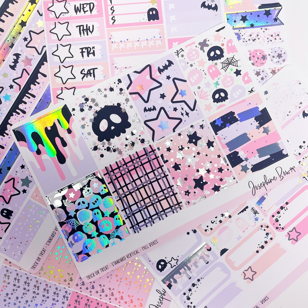 GHOUL GOALS Planner Stickers Foiled Stickers Standard Vertical Weekly ...