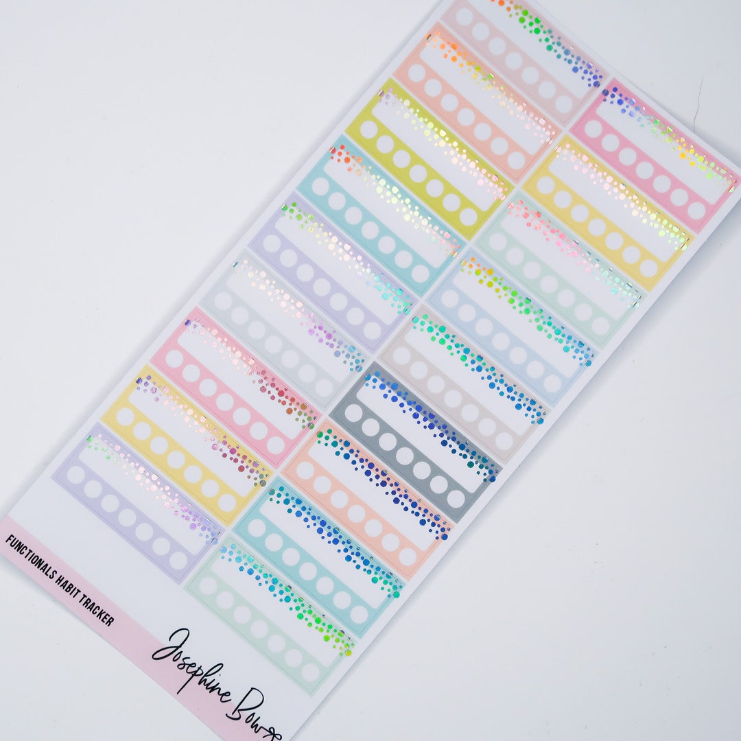 HABIT TRACKER Foiled Functional Stickers Foil Colour Choice Planner ...