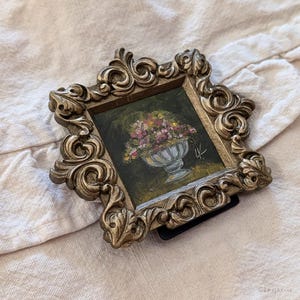 Small ORIGINAL Oil Painting Floral Art French Garden Countryside ...