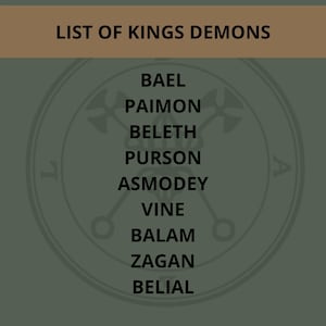 Ars Goetia 9 Kings Demons Lesser Key of Solomon | Digital Grimoire ...