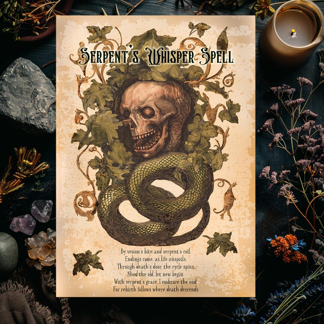 New Beginning Serpent Whisper Spell Page Digital Grimoire Book of ...