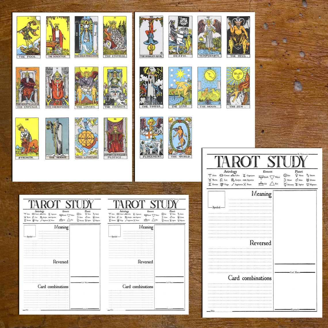 Digital Tarot Study Worksheet Page With Stickers Printable - Etsy Canada