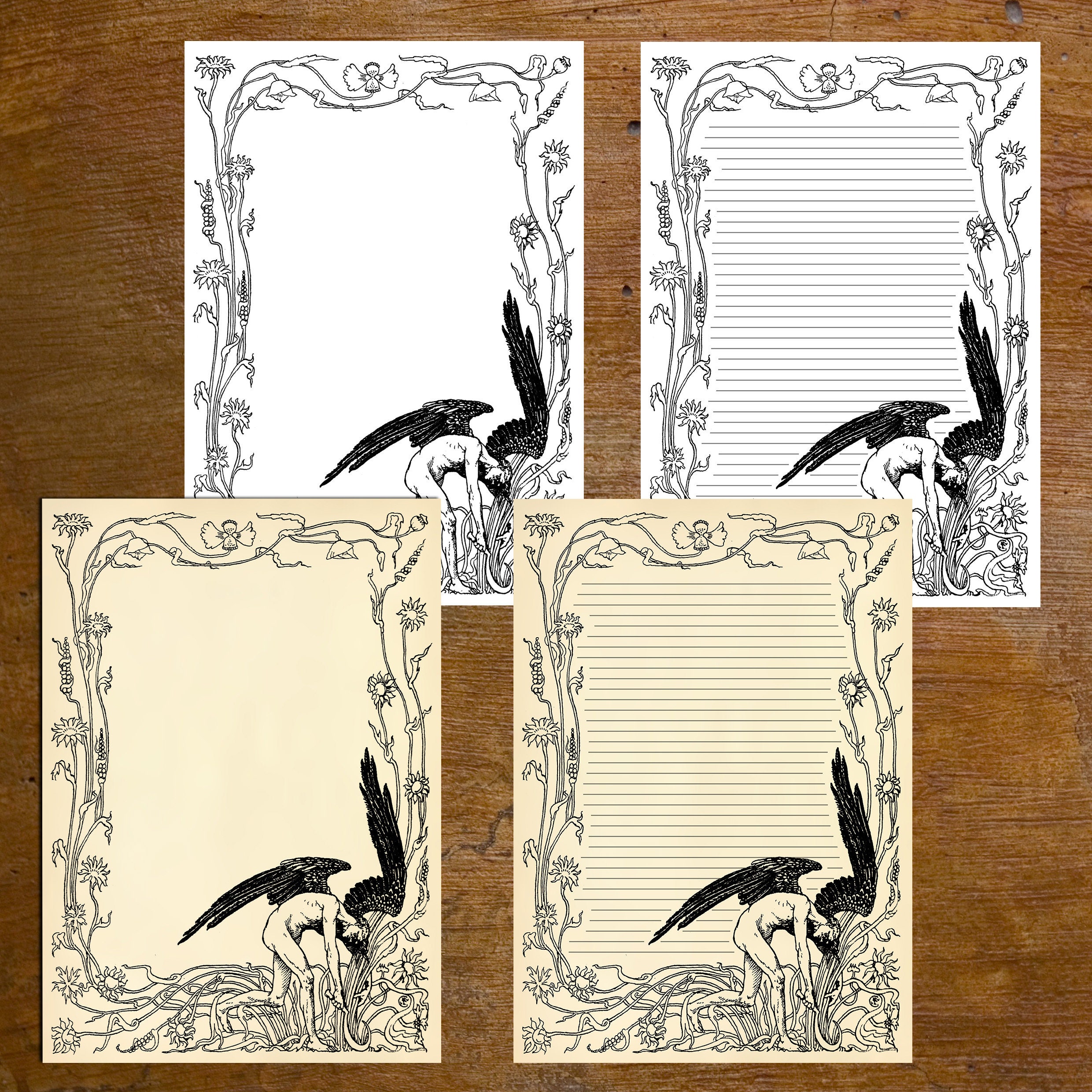 Digital Blank Book of Shadows Pages Printable Vintage Borders for ...