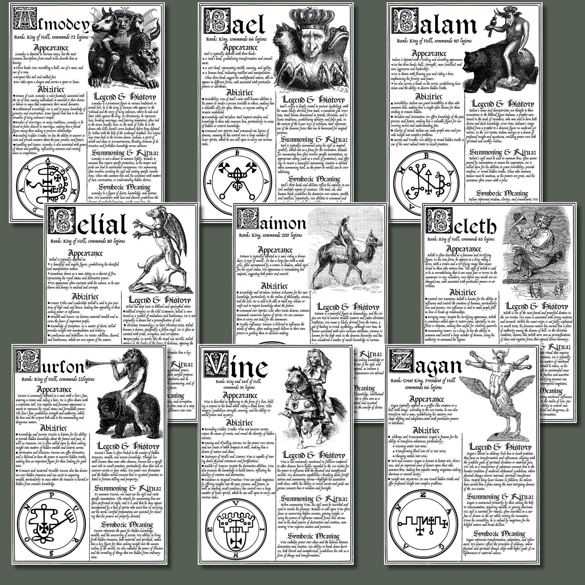 Ars Goetia 9 Kings Demons Lesser Key of Solomon | Digital Grimoire ...
