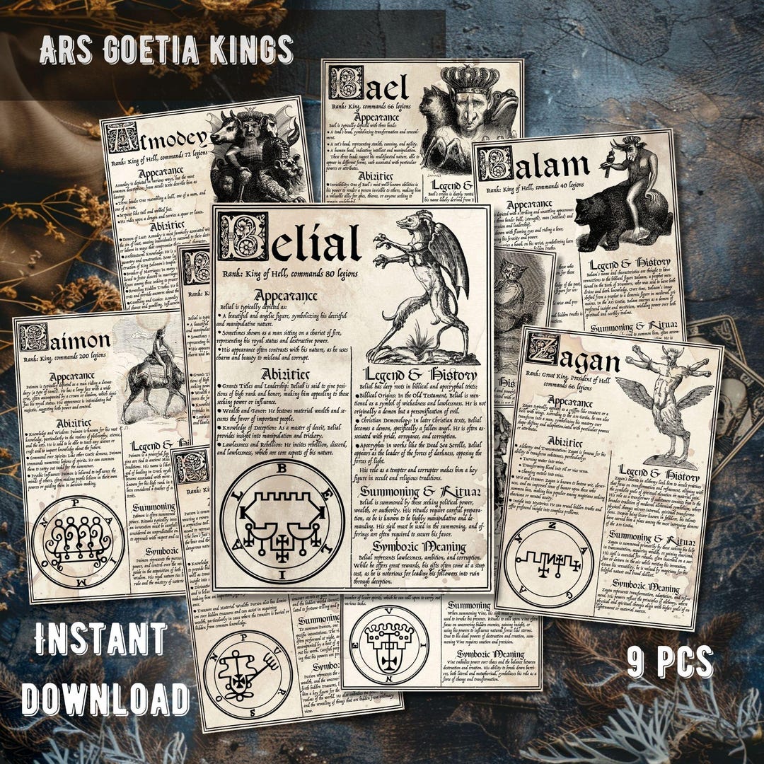Ars Goetia 9 Kings Demons Lesser Key of Solomon | Digital Grimoire ...