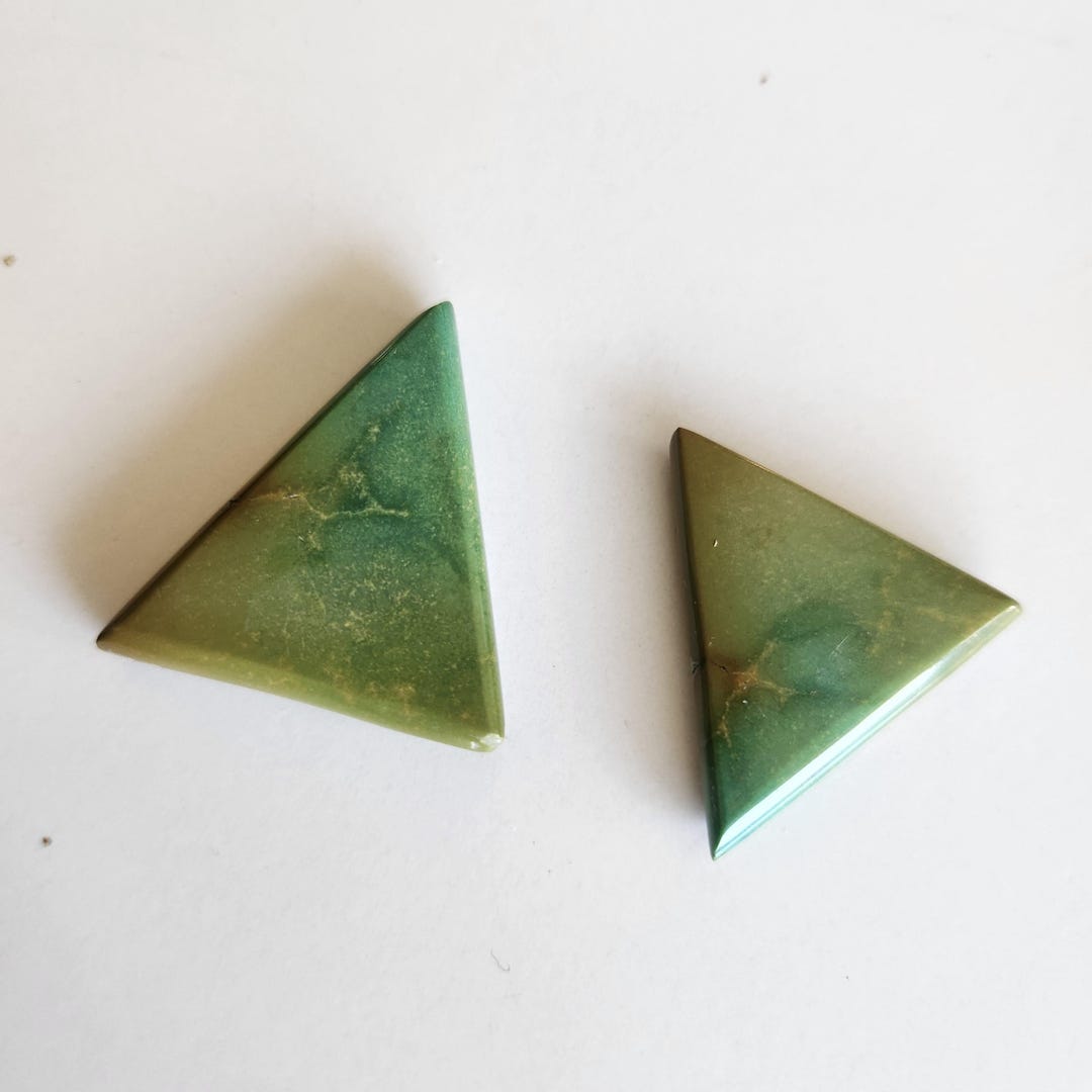 2 Old Tibetan Turquoise Triangle Cabochons ,healing Stone, Rare ...