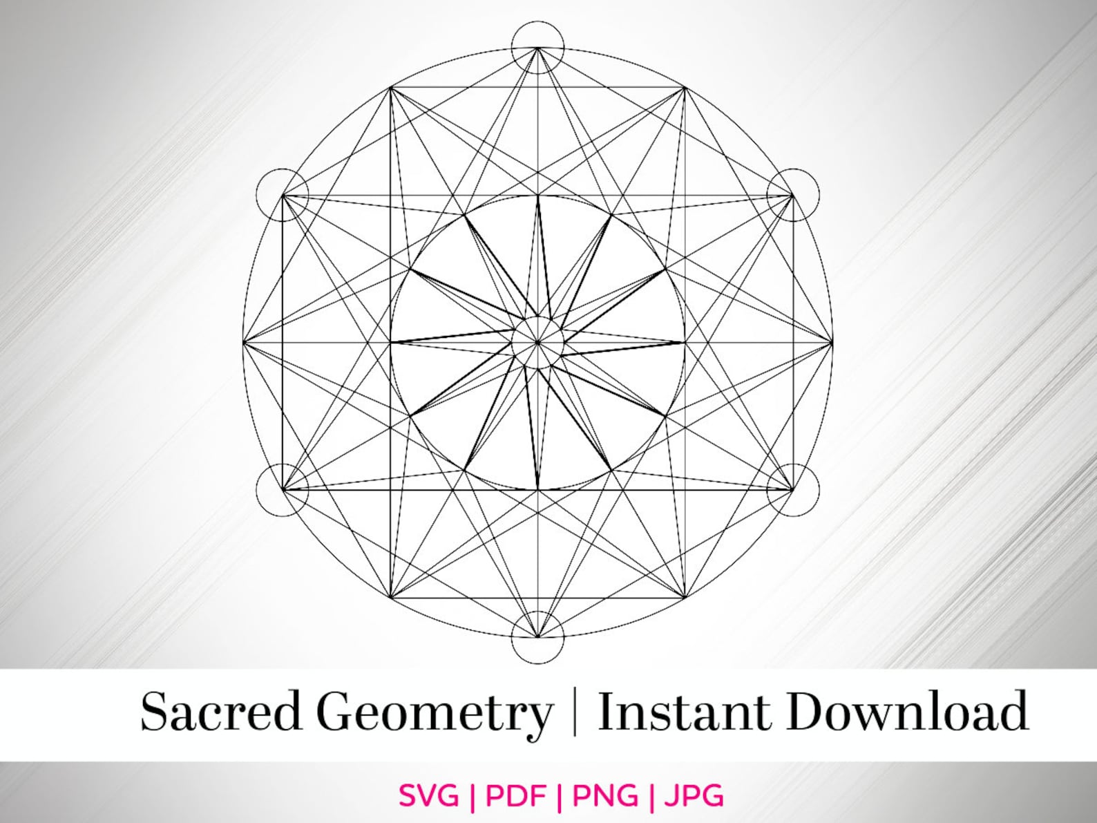 Sacred Geometry SVG, Dodecagram, Twelve Point Star, 12-pointed Star ...