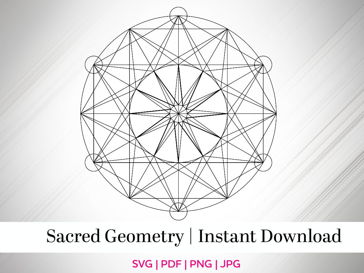 Sacred Geometry SVG, Dodecagram, Twelve Point Star, 12-pointed Star ...