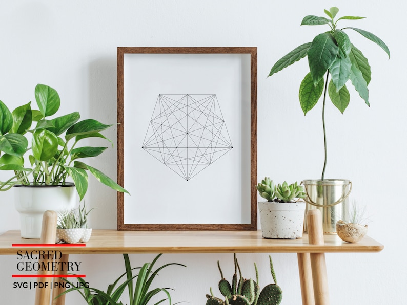 Sacred Geometry SVG Vector, Pentagram, Five Pointed Star, Five Senses ...