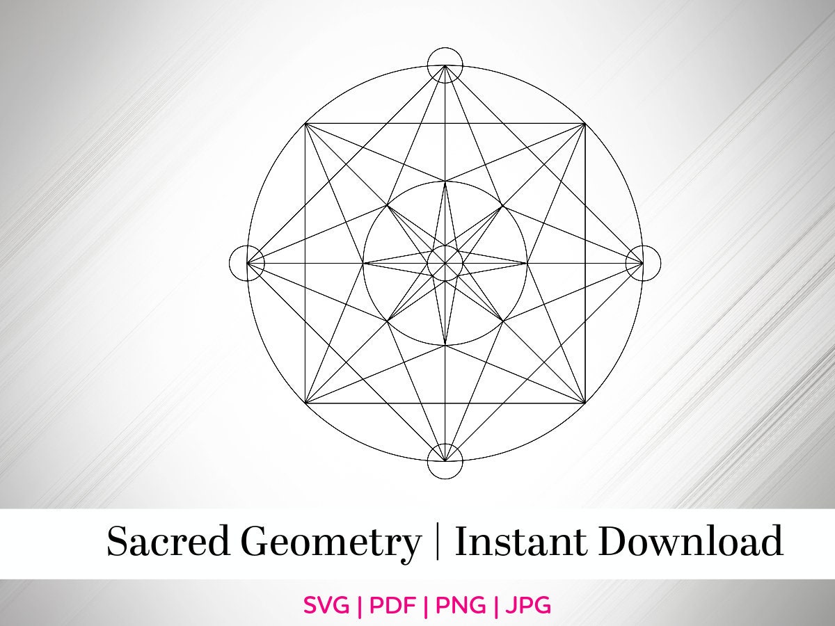 Sacred Geometry Vector SVG, Octagram, Star of Venus, Eight Pointed Star ...