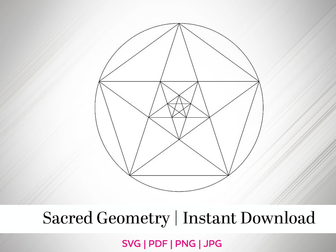 Pentagram Sacred Geometry SVG: Five Pointed Star Vector (digital File ...