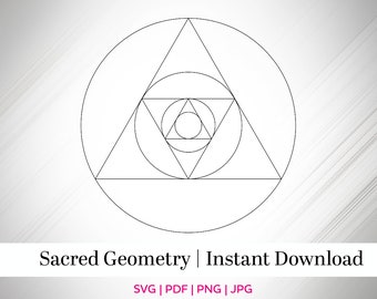 Sacred Geometry SVG, DXF, EPS, Equilateral Triangle, Cut File, Digital ...