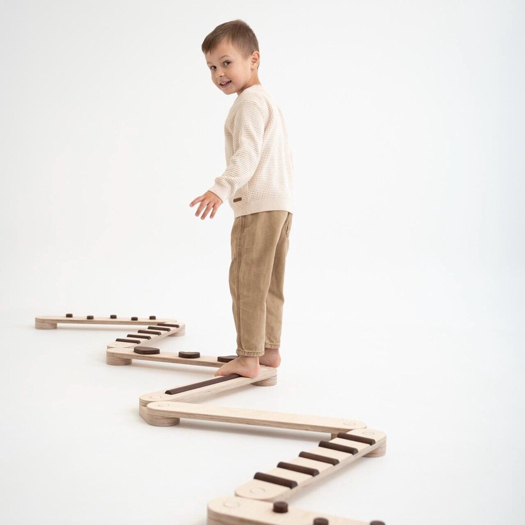 Wooden Balance Beam Set From 6, Wooden Balance Toy, Montessori Balance ...