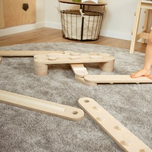 Double-sided Natural Balance Beam Set From 4, 6 or 8 Beams, Montessori ...