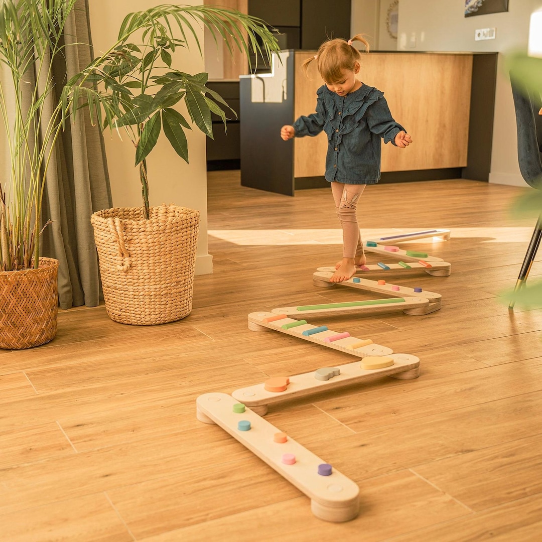 Double-sided Balance Beam Set From 8, Wooden Balance Board, Montessori ...