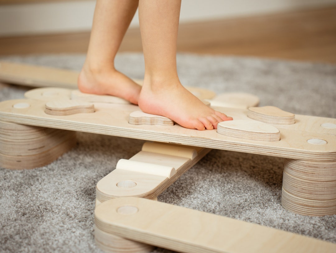 Double-sided Natural Balance Beam Set From 4, 6 or 8 Beams, Montessori ...