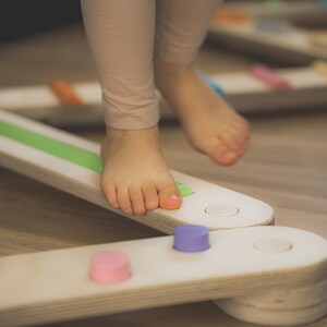 Natural Balance Beam Set 6 Beams, Montessori Balance Board, Double ...