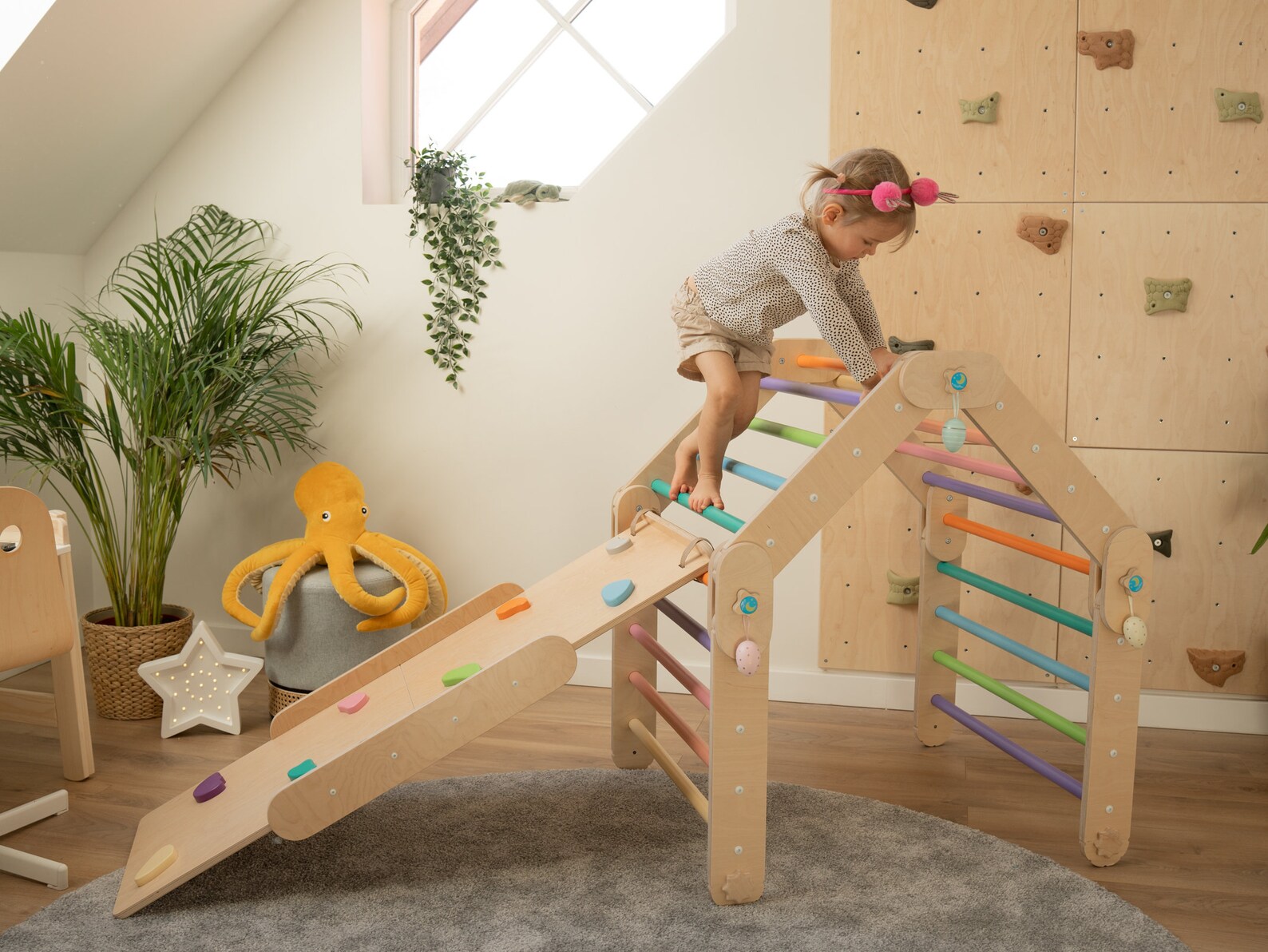 HAPPYMOON® COLORED CLIMBER, Modifiable Triangle, Montessori, Climbing ...