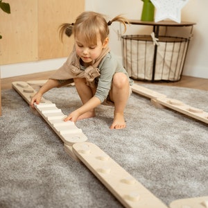 Double-sided Natural Balance Beam Set From 4, 6 or 8 Beams, Montessori ...