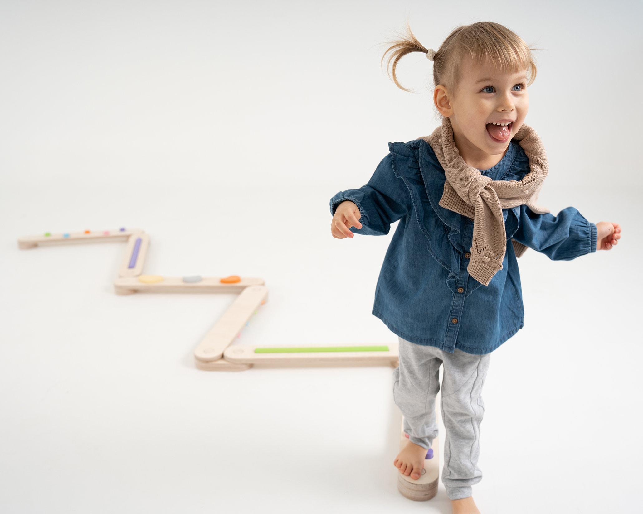 Double-sided Balance Beam Sets, Wood Balance Beam for Kid, Balance Path ...